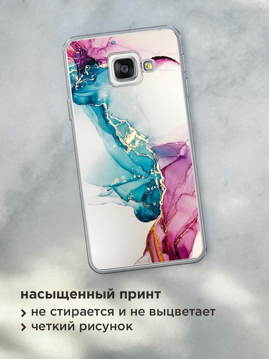 Чехол на Samsung Galaxy A3 2016 / Самсунг Галакси А3 2016 с принтом "Розовые разводы рисунок" — фото 1