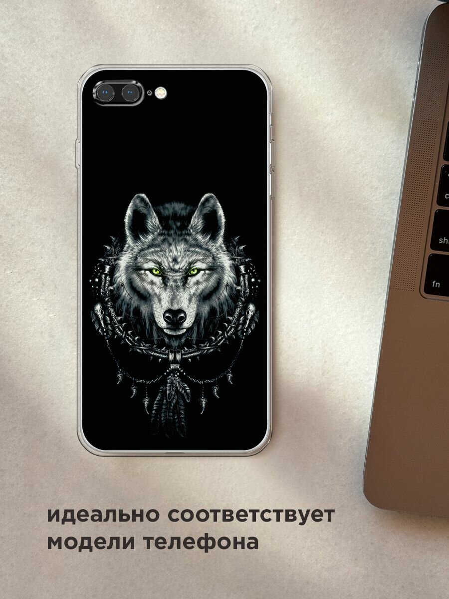 Чехол на Apple iPhone 7 Plus / Айфон 7 Плюс с принтом "Волк оберег" — фото 1