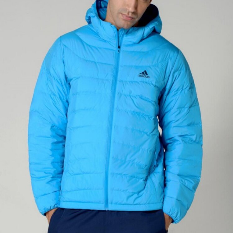 Пуховик adidas BASIC, размер S, синий — фото 1