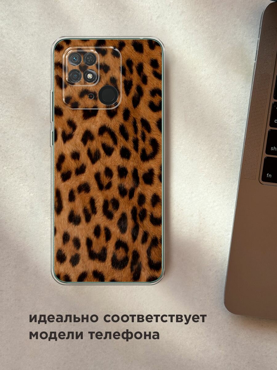 Чехол на Xiaomi Redmi 10C / Сяоми Редми 10C с принтом "Мех леопарда" — фото 1