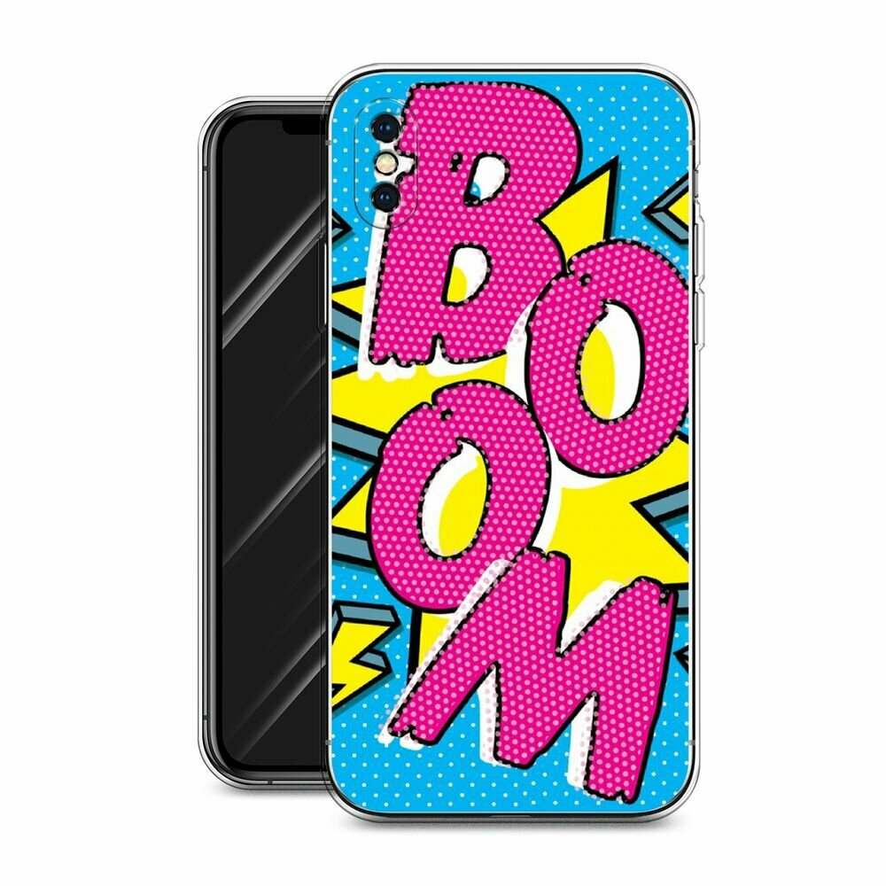 Силиконовый чехол на Apple iPhone XS Max / Айфон XS Max с принтом boom — фото 1