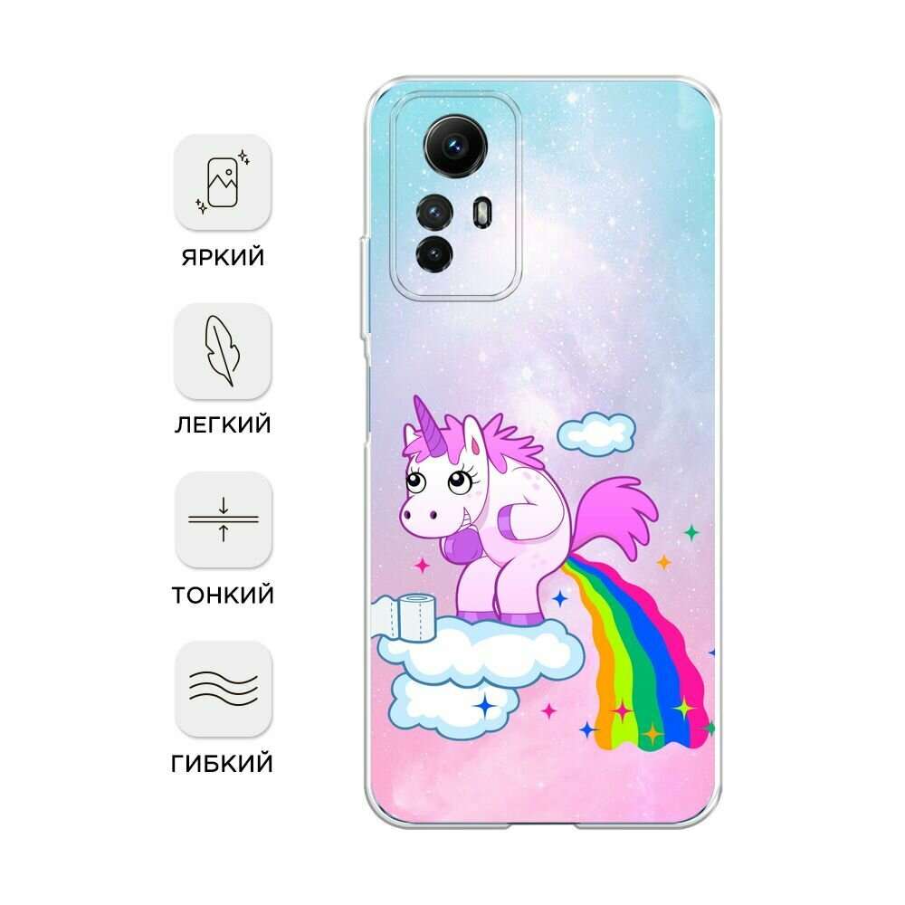 Чехол на Xiaomi Redmi Note 12S / Сяоми Редми Ноут 12S с принтом "Единорог какает" — фото 1