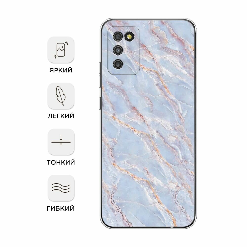 Чехол на Samsung Galaxy A02s / Самсунг Галакси A02s с принтом "Сиреневый мрамор" — фото 1