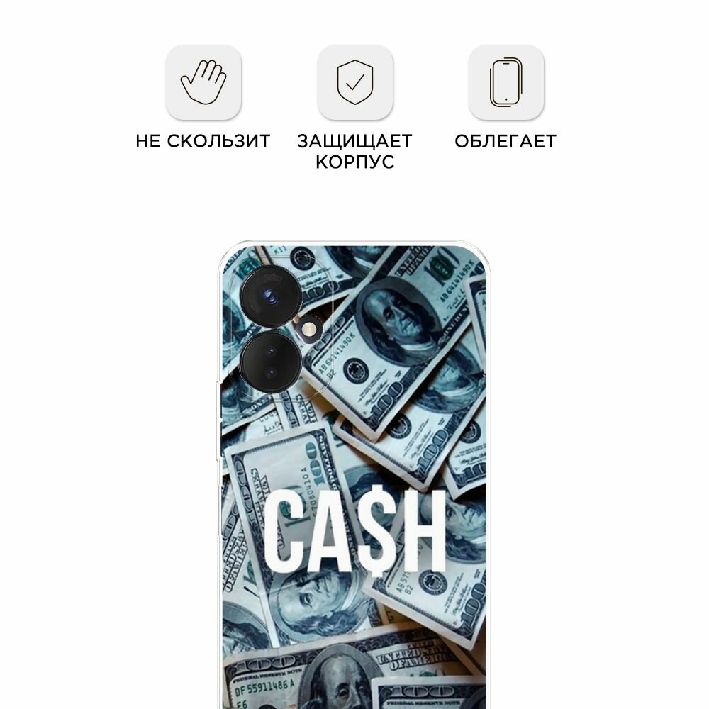 Чехол на Tecno Spark 9 Pro / Техно Спарк 9 Про с принтом "Cash" — фото 1