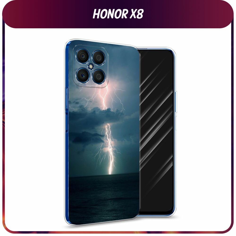 Силиконовый чехол на Honor X8 / Хуавей X8 с принтом "Молния 1"