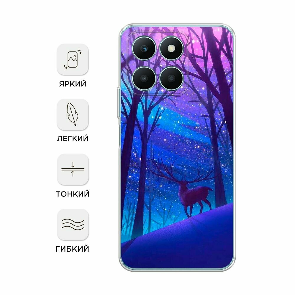 Силиконовый чехол на Honor X6A / Хонор X6A с принтом "Северный олень" — фото 1