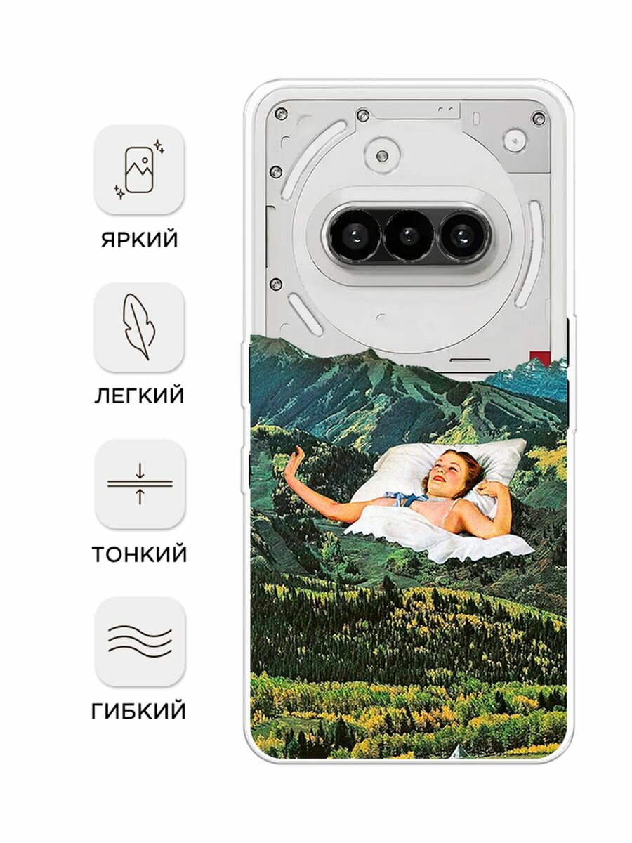 Чехол на Nothing Phone 3a / Нотинг Фон 3а с принтом Good morning, my darling, прозрачный — фото 1