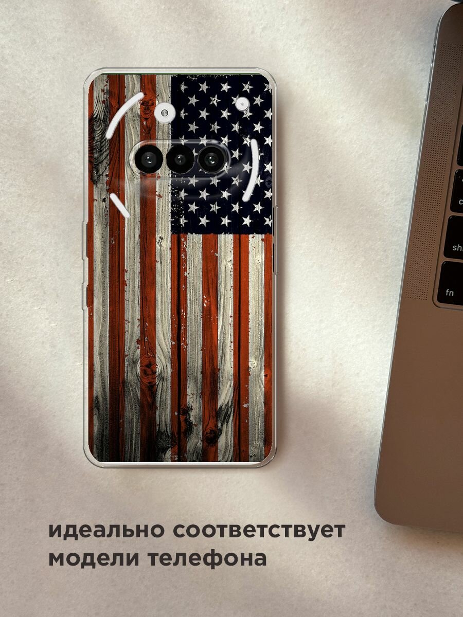 Силиконовый чехол на Nothing Phone 3a / Нотинг Фон 3а с принтом "США" — фото 1