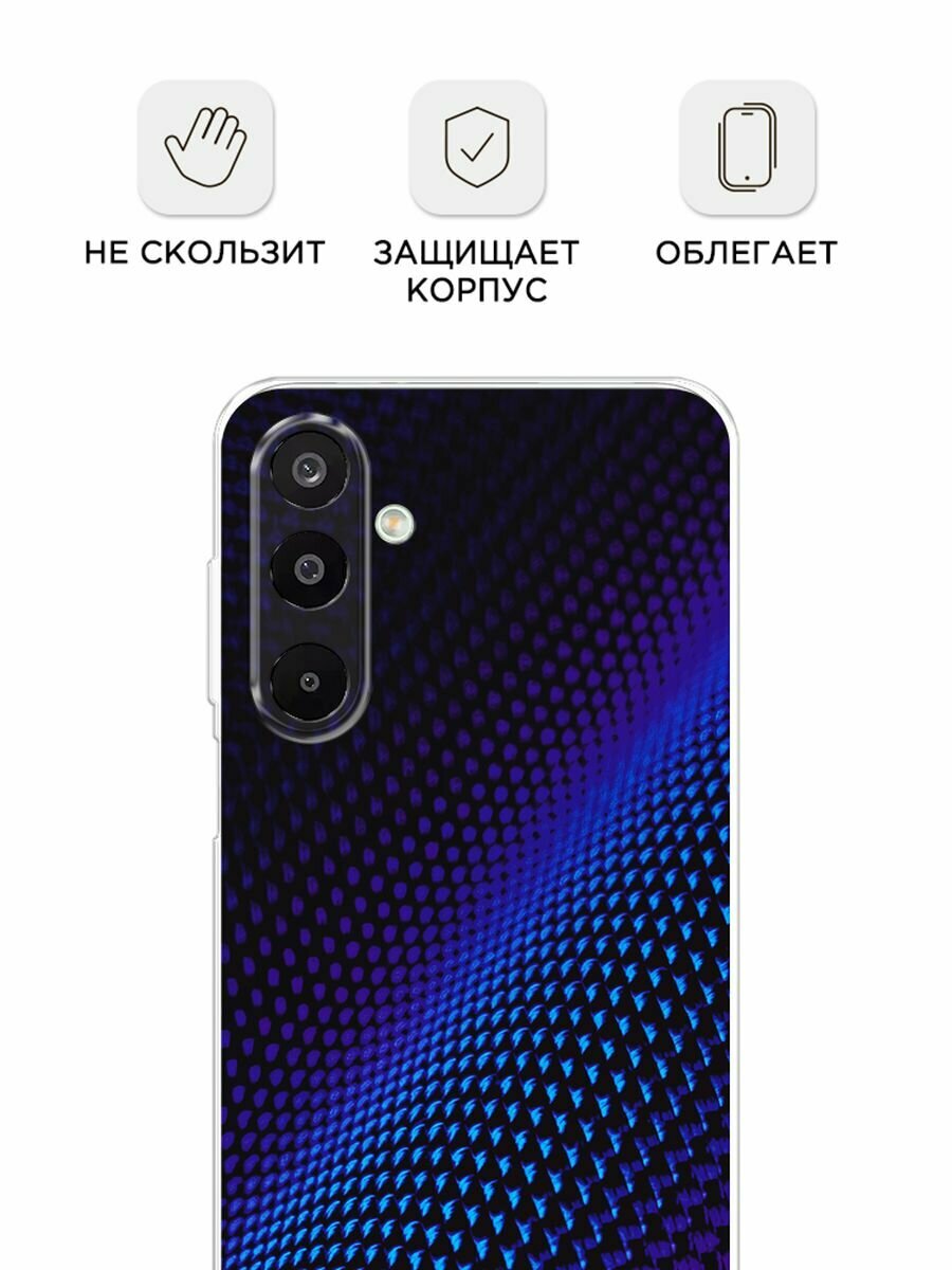 Чехол на Samsung Galaxy M16 / Самсунг Галакси М16 с принтом "Синий карбон" — фото 1
