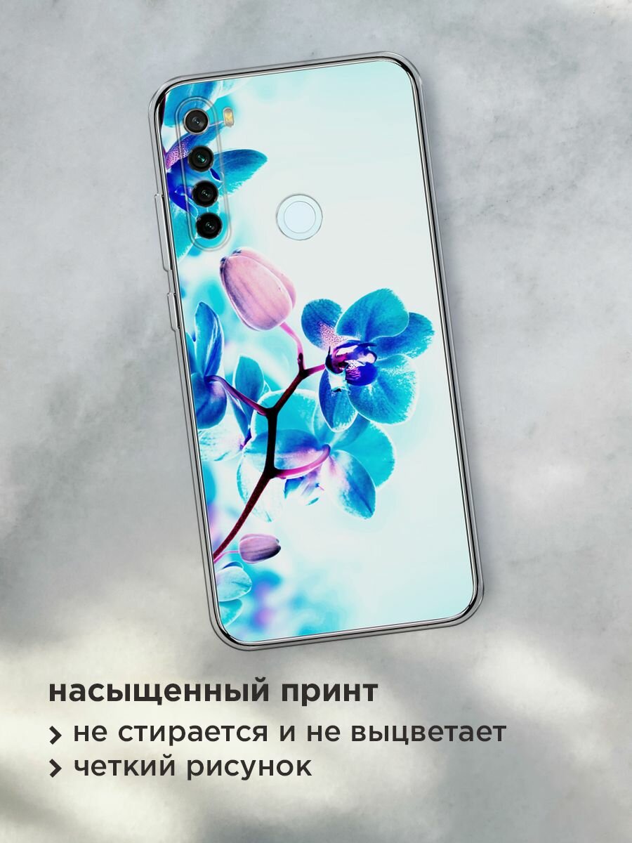 Чехол на Xiaomi Redmi Note 8T / Сяоми Редми Нот 8Т с принтом "Голубая орхидея" — фото 1