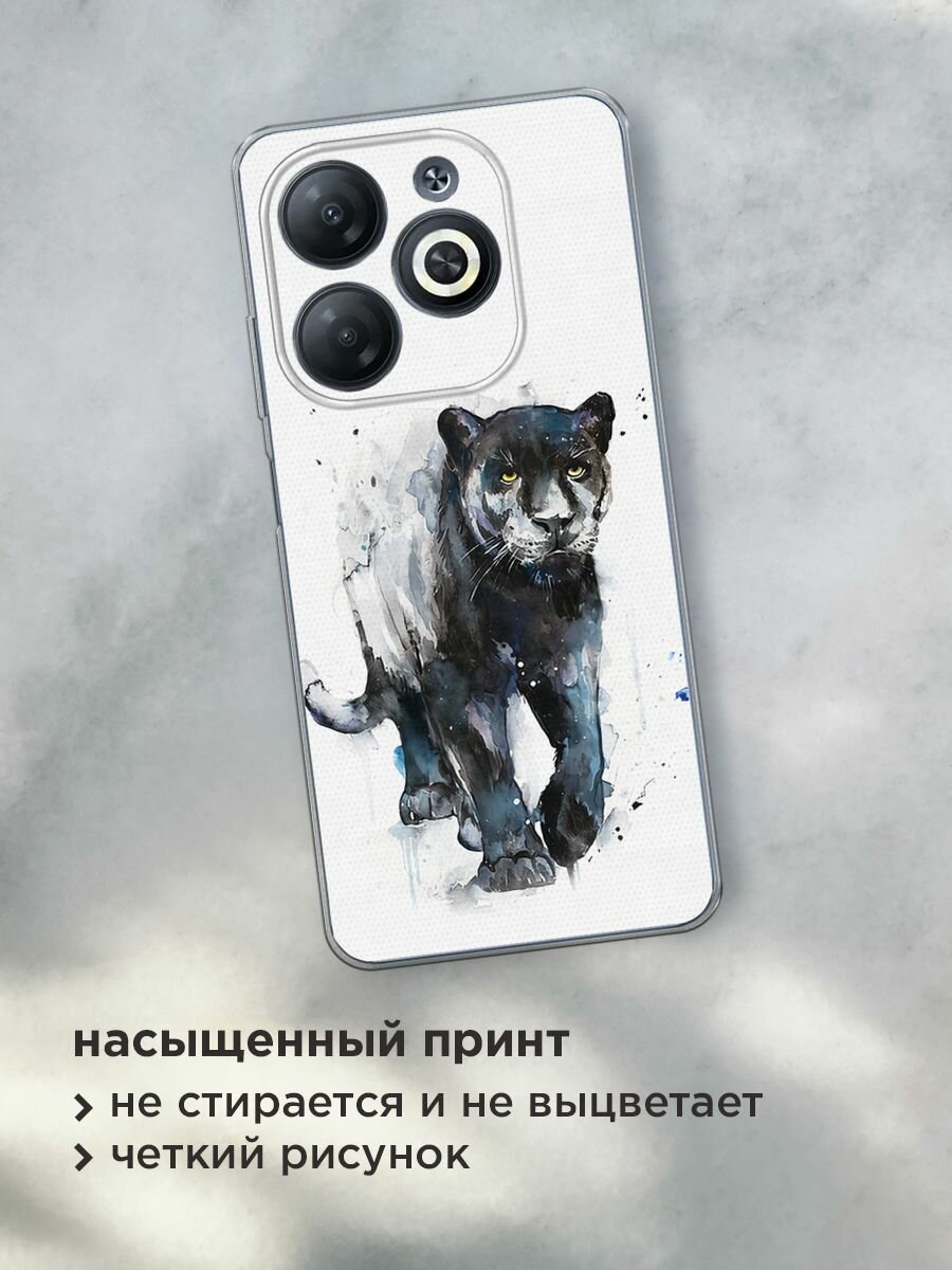Чехол на Infinix Smart 8 Plus / Инфиникс Смарт 8 Плюс с принтом "Пантера арт 3" — фото 1