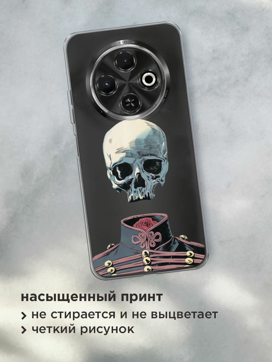 Чехол на Tecno Spark 30C / Текно Спарк 30C с принтом "Гусар", прозрачный — фото 1