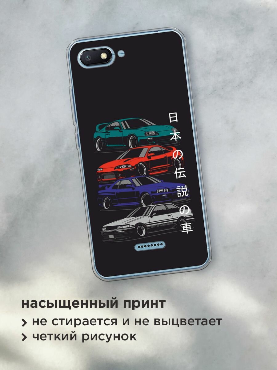 Чехол на Xiaomi Redmi 6A / Сяоми Редми 6А с принтом "JDM Legend cars" — фото 1