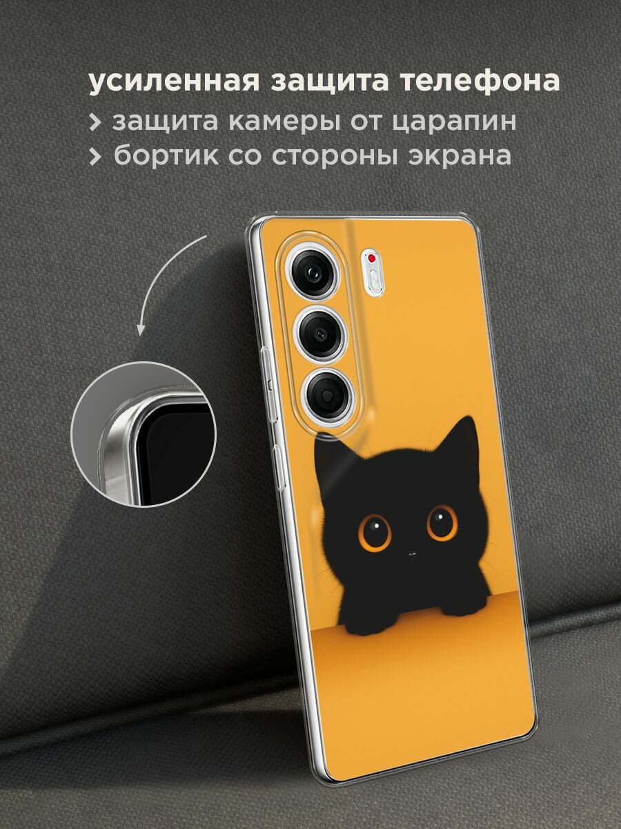 Чехол на Tecno Camon 40 Pro 5G / Текно Камон 40 Про 5G с принтом "Контрастный котик" — фото 1