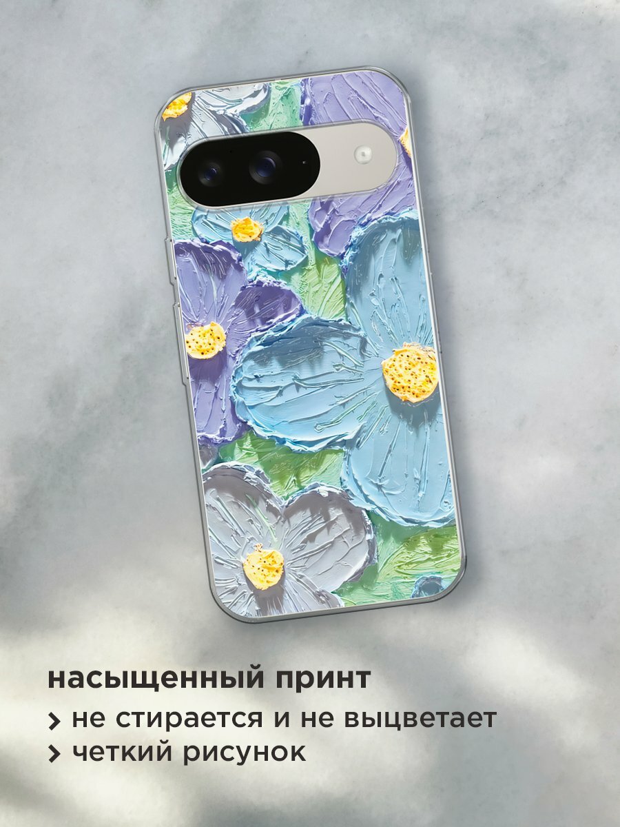 Чехол на Google Pixel 9 / Гугл Пиксель 9 с принтом "Масляные цветы 2" — фото 1