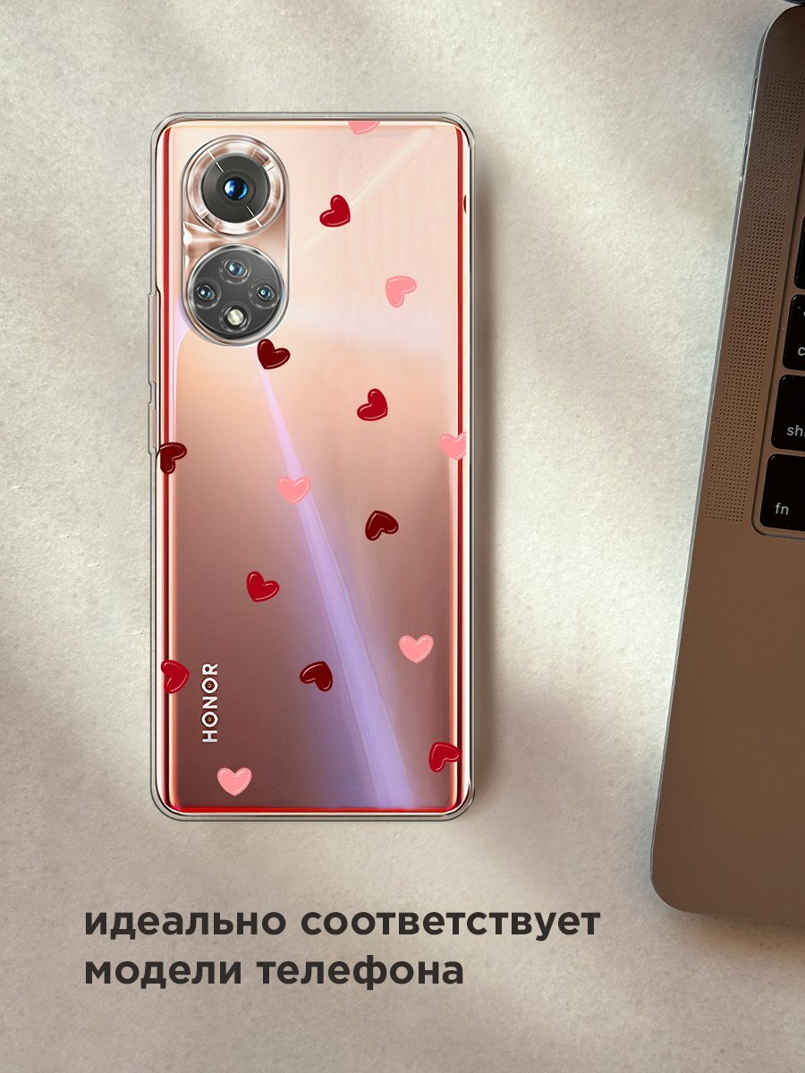 Чехол на Honor 50/Huawei Nova 9 / Хонор 50/Хуавей Нова 9 с принтом "Бордовые сердечки 2" — фото 1
