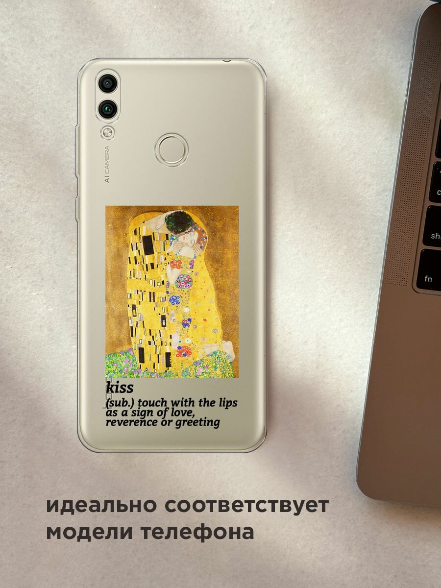 Чехол на Honor 8C / Хонор 8С с принтом "The kiss", прозрачный — фото 1