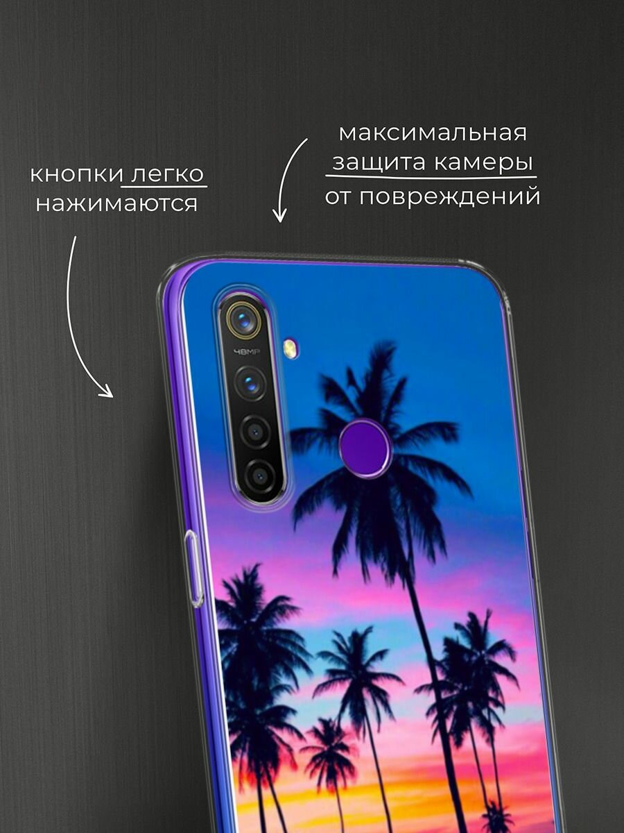 Силиконовый чехол на Realme 5 Pro / Реалми 5 Про с принтом "Закат 5" — фото 1