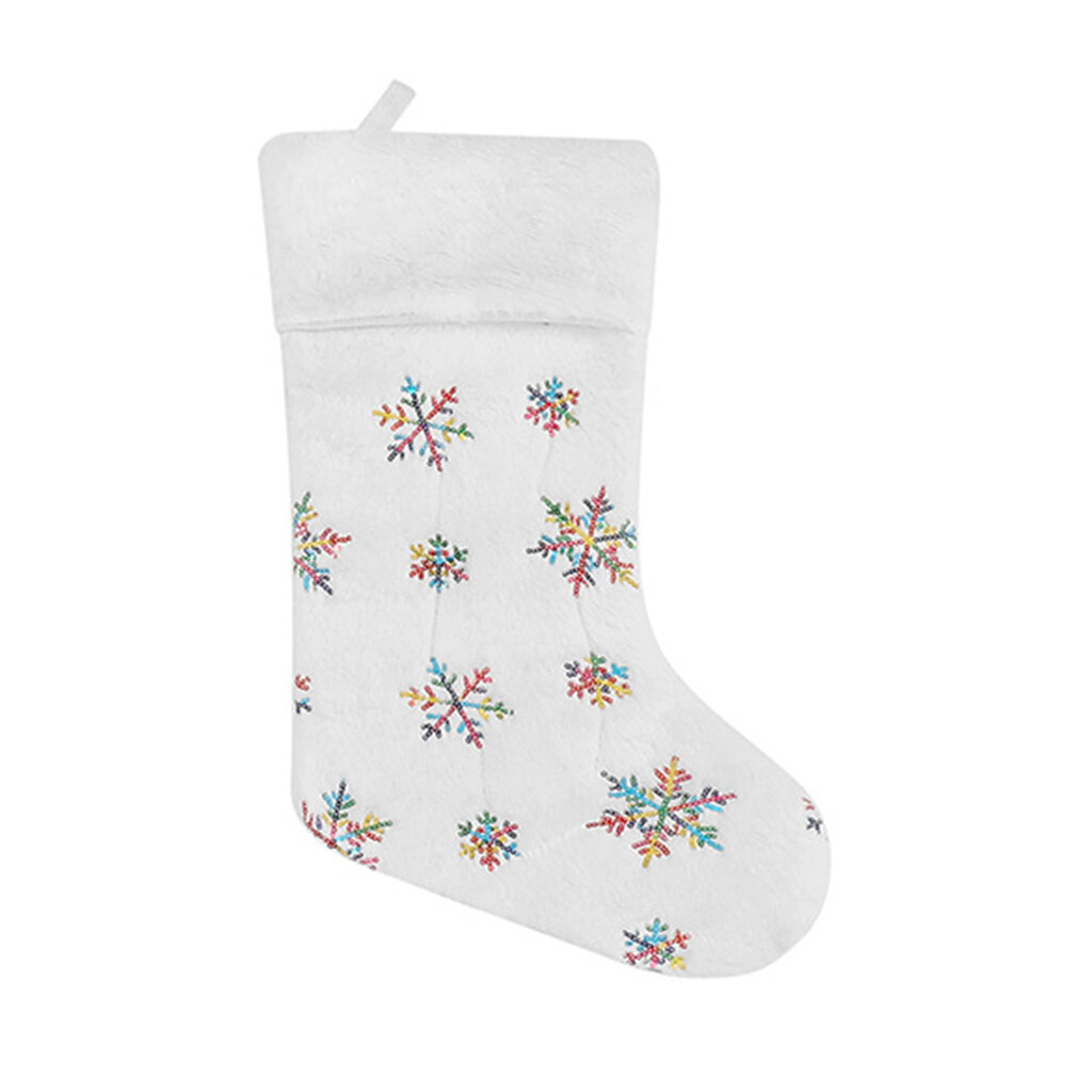 Бронзовая снежинка из бисера, плюшевые рождественские носки, подарочный пакет, рождественские украшения, рождественский кулон-тип бусины