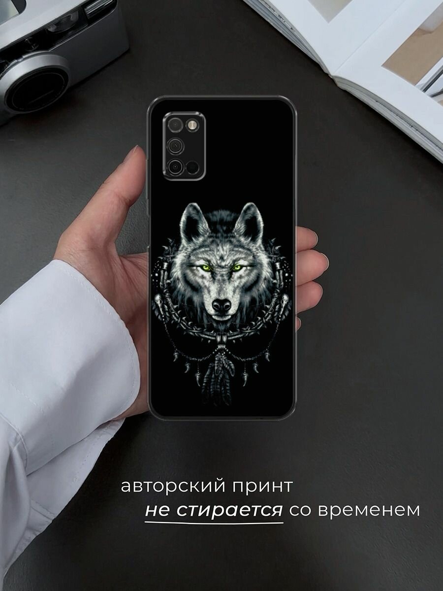 Чехол на Samsung Galaxy A03S / Самсунг Галакси A03S с принтом "Волк оберег" — фото 1