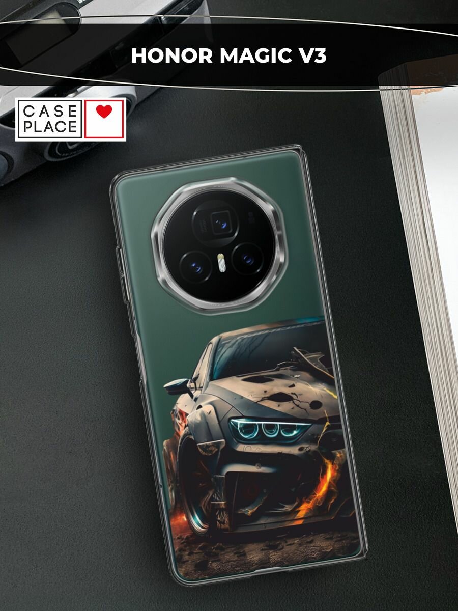Чехол на Honor Magic V3 / Хонор Мэджик V3 с принтом "На износ", прозрачный