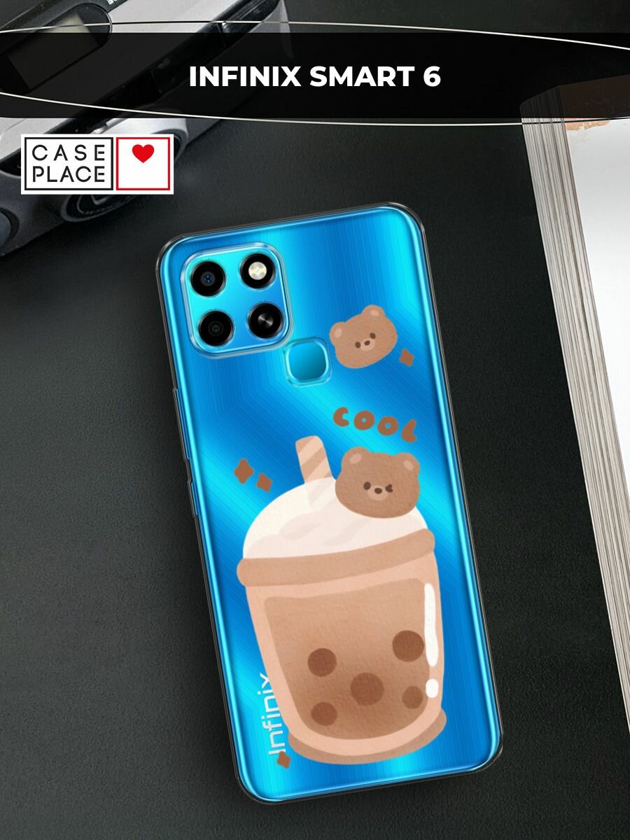 Чехол на Infinix Smart 6 / Инфиникс Смарт 6 с принтом "Кофе 2", прозрачный