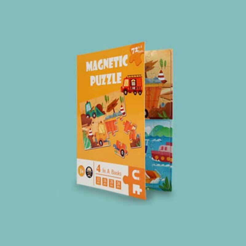Educational magnetic jigsaw puzzle for children with diy function and large scene design