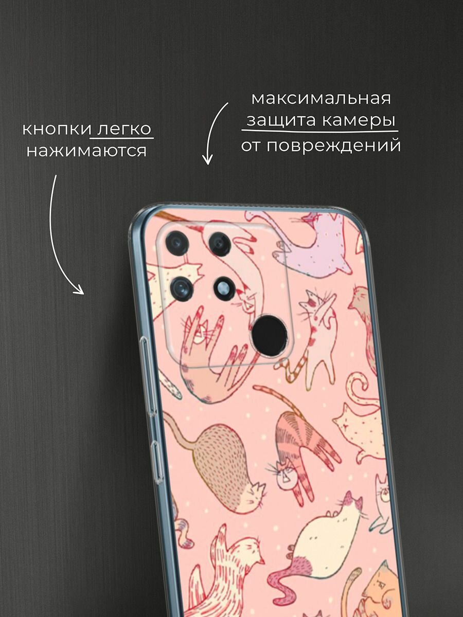 Чехол на Realme Narzo 50A / Реалми Нарзо 50A с принтом "Розовое счастье" — фото 1