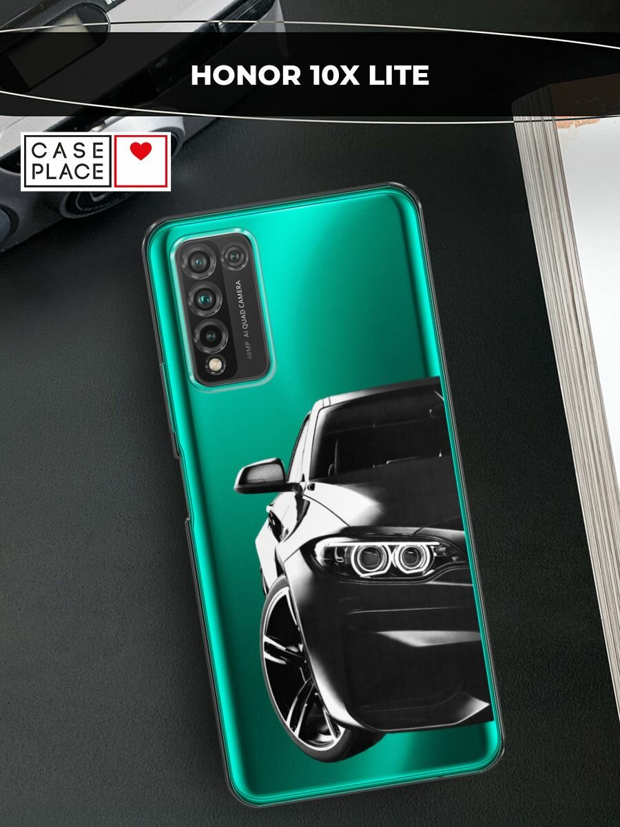 Чехол на Honor 10X Lite / Хонор 10X Лайт с принтом "Крутая черная машина", прозрачный