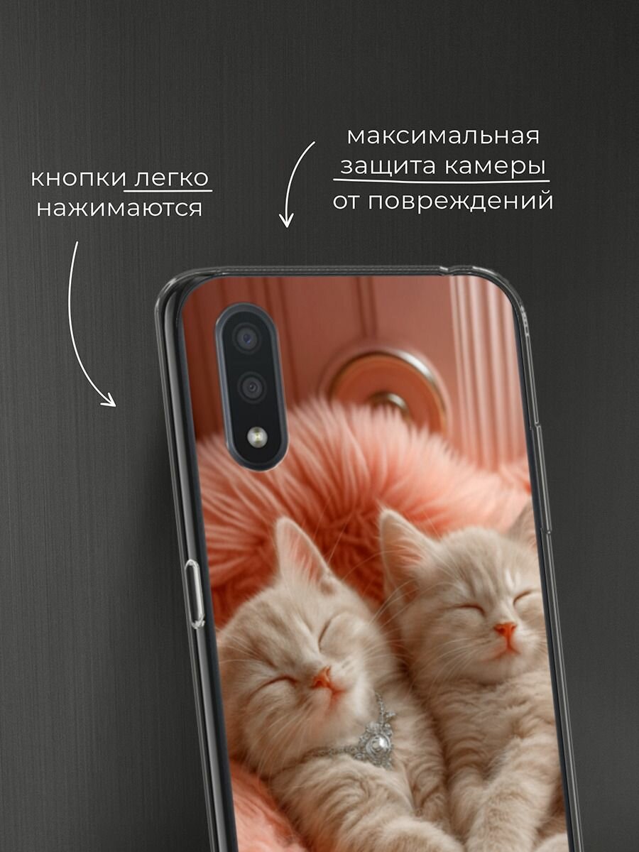 Чехол на Samsung Galaxy A01 / Самсунг Гэлакси А01 с принтом "Спящие котики" — фото 1