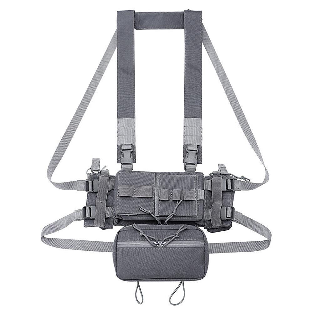 Тактическая нагрудная сумка, разгрузочный жилет с системой MOLLE, передняя сумка для рук, многофункциональный рюкзак для бега, пеших прогулок, охоты и альпинизма.