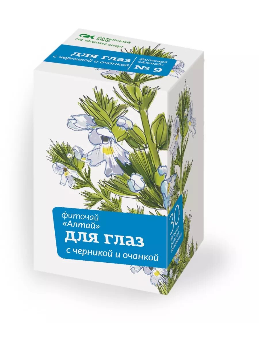 Чайный напиток Алтайский кедр "Ясные глаза. Комплекс с очанкой и черникой"