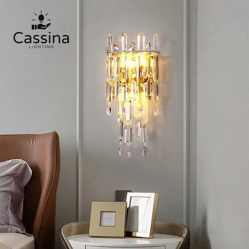 Cassina Люстра, E14, 60 Вт, хрустальная, настенное крепление, 3 лампы — фото 1