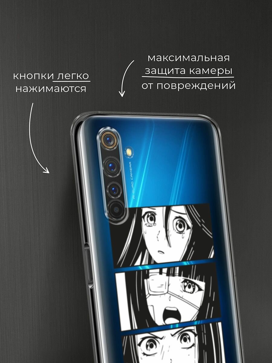 Чехол на Realme 6 Pro / Реалми 6 Про с принтом "Tokyo girls", прозрачный — фото 1
