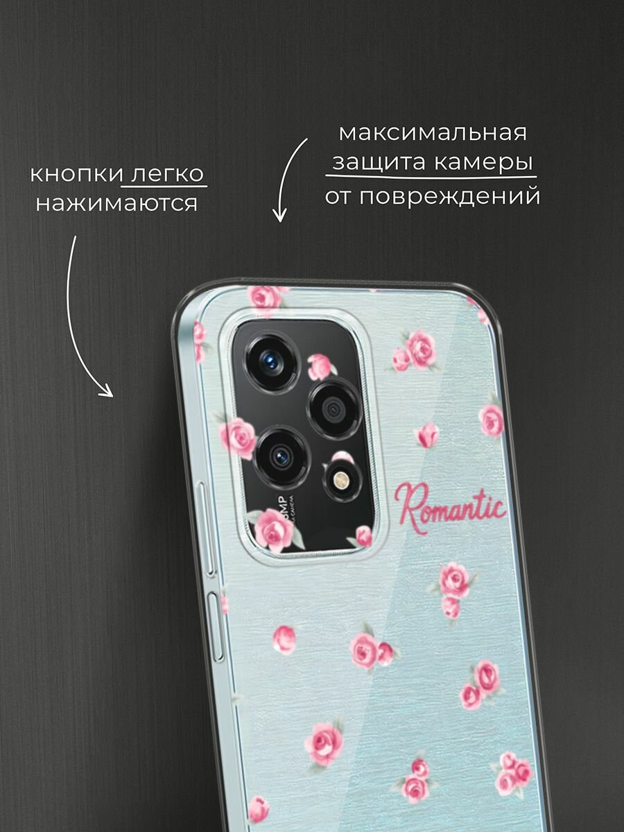 Чехол на Honor 200 Lite / Хонор 200 Лайт с принтом "Romantic 2", прозрачный — фото 1