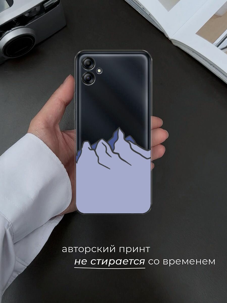 Чехол на Samsung Galaxy A04e / Самсунг A04e с принтом "Гора", прозрачный — фото 1