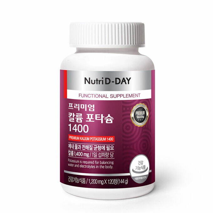 Nutri D-Day Premium, комплекс для баланса электролитов, калий 1400мг