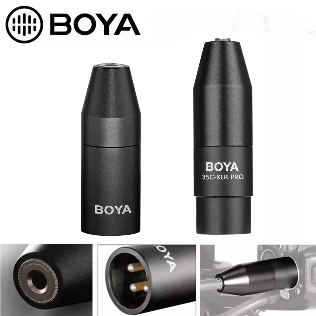 Аудио адаптер BOYA 35C-XLR PRO, 3,5мм (TRS), Mini Jack Female to XLR Male, Phantom Power