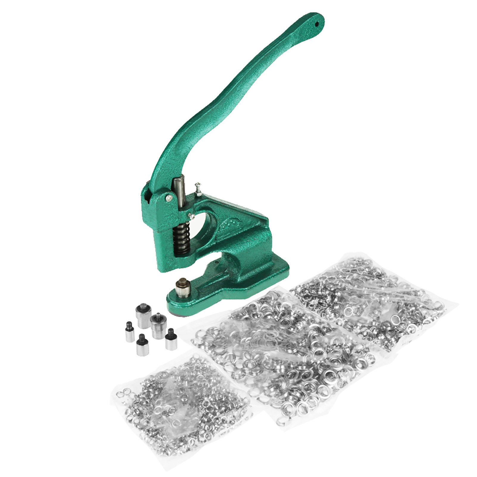 Grommet Punch Hole Machine, Hand Press Eyelet Machine Tool Kit for Leather Fabric Belt Clothes Shoes Handbag Grommets