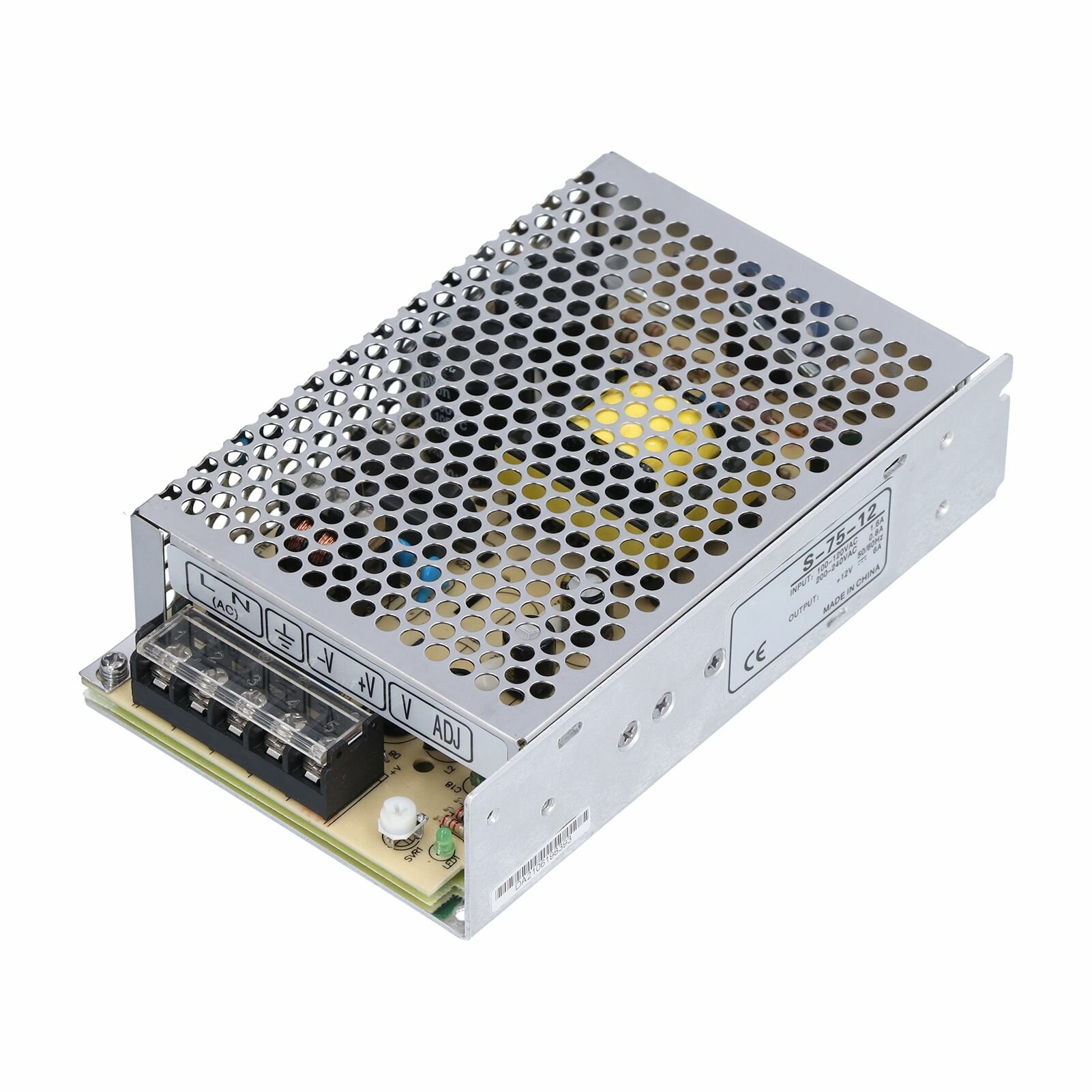 Импульсный источник питания постоянного тока, корпус из алюминиевого сплава, электронные компоненты для преобразования напряжения 110 В/220 ВS 75 12, 12 В/6 А