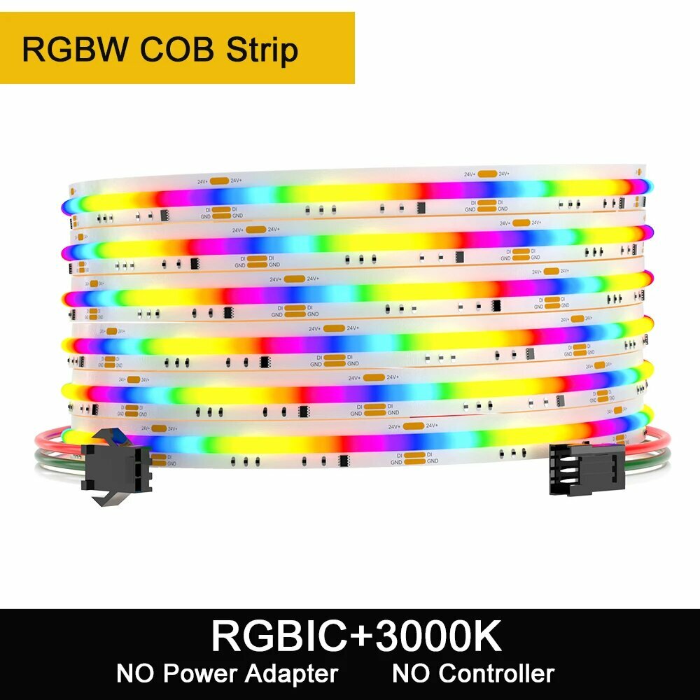 FOB COB RGBWW адресная светодиодная лента 24В RGBWIC Strip Only, 5м