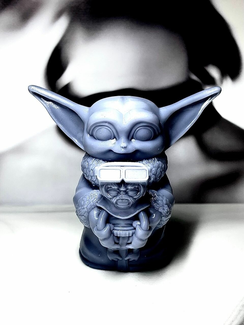 Миниатюра Грогу Йода с Бабу Фрик - 80 мм
