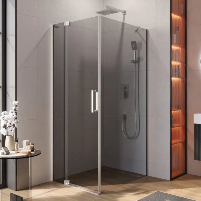 Душевой уголок Cezares Slider AH 1 100-80/90 Grigio Cr профиль хром, стекло серое