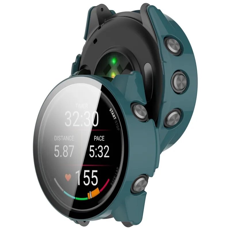Чехол из закаленного стекла для Garmin Forerunner 970 Темно-зеленый, Green
