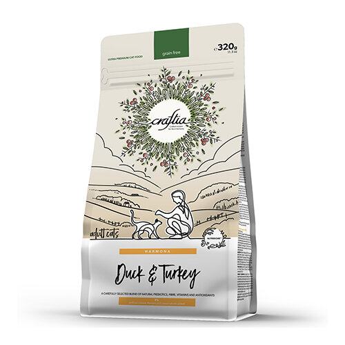 Сухой корм Крафтия для взрослых кошек Утка индейка 320 г