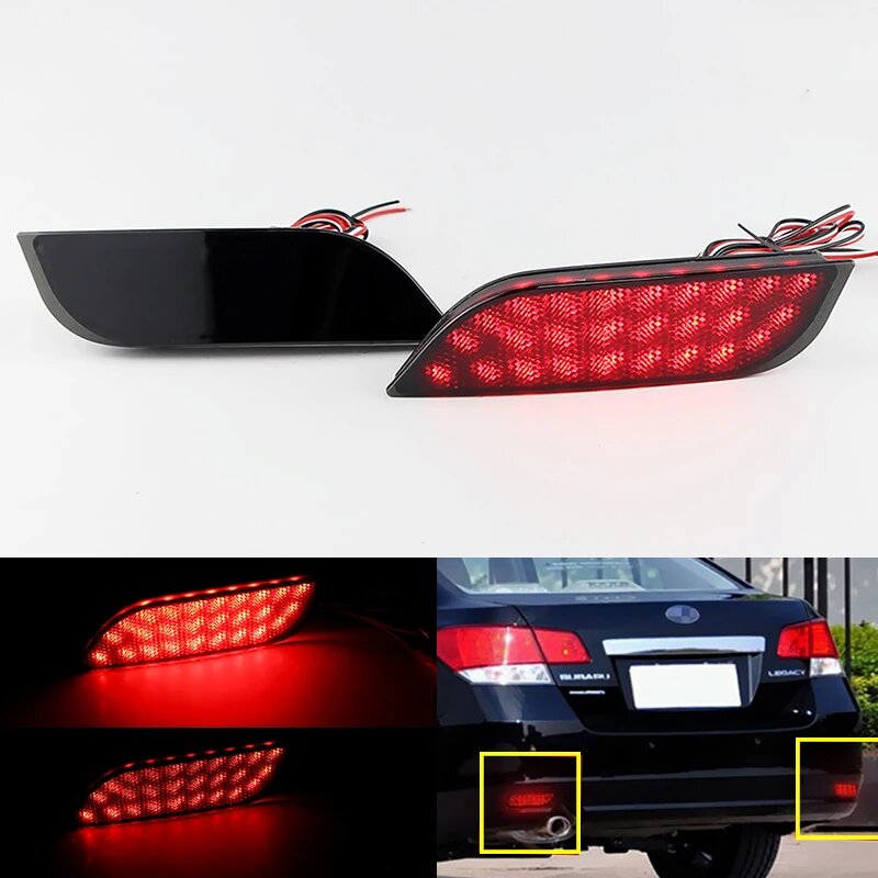 2 × для Subaru Impreza/WRX/WRX STi/XV Crosstrek/Levorg/Exiga/Legacy/Ascent Автомобильный светодиодный задний бампер стоп-сигнал отражатель задний противотуманный фонарь