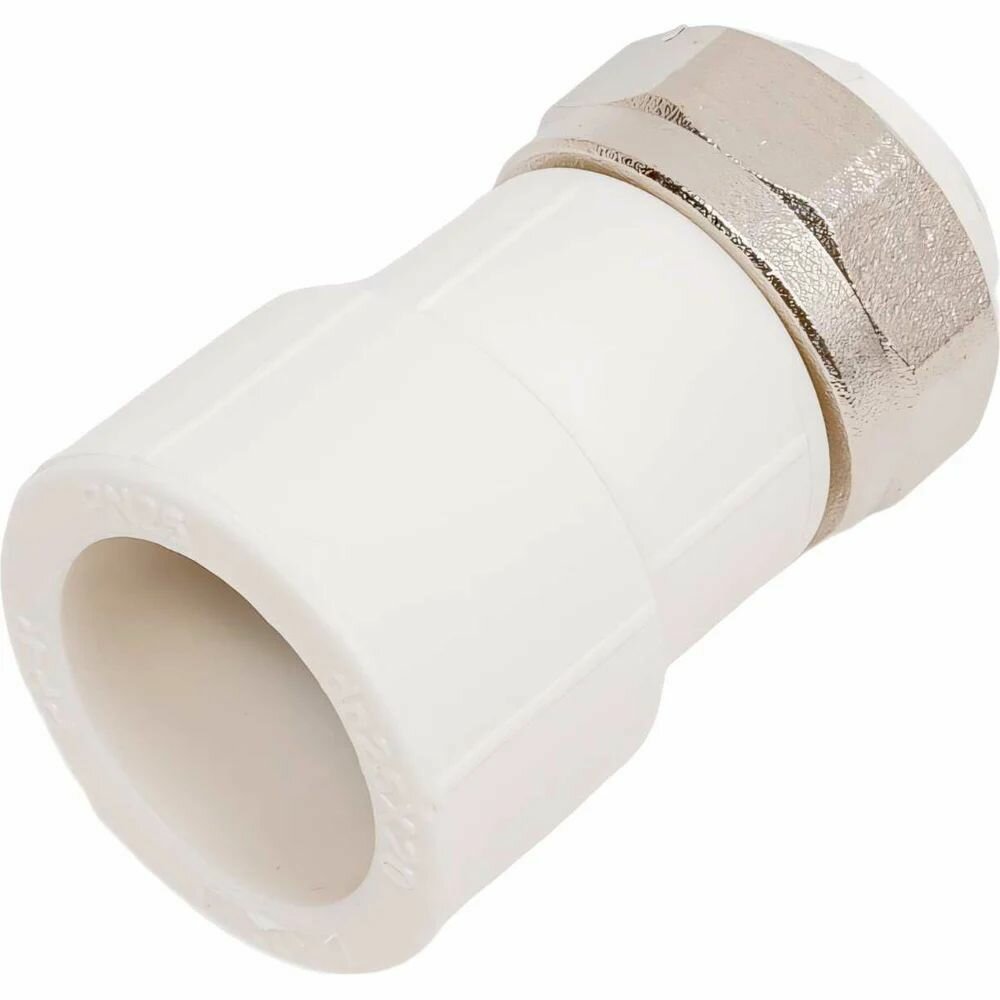 Муфта с накидной гайкой RTP ppr 25x3/4, пластик штуцер, белый, 28192