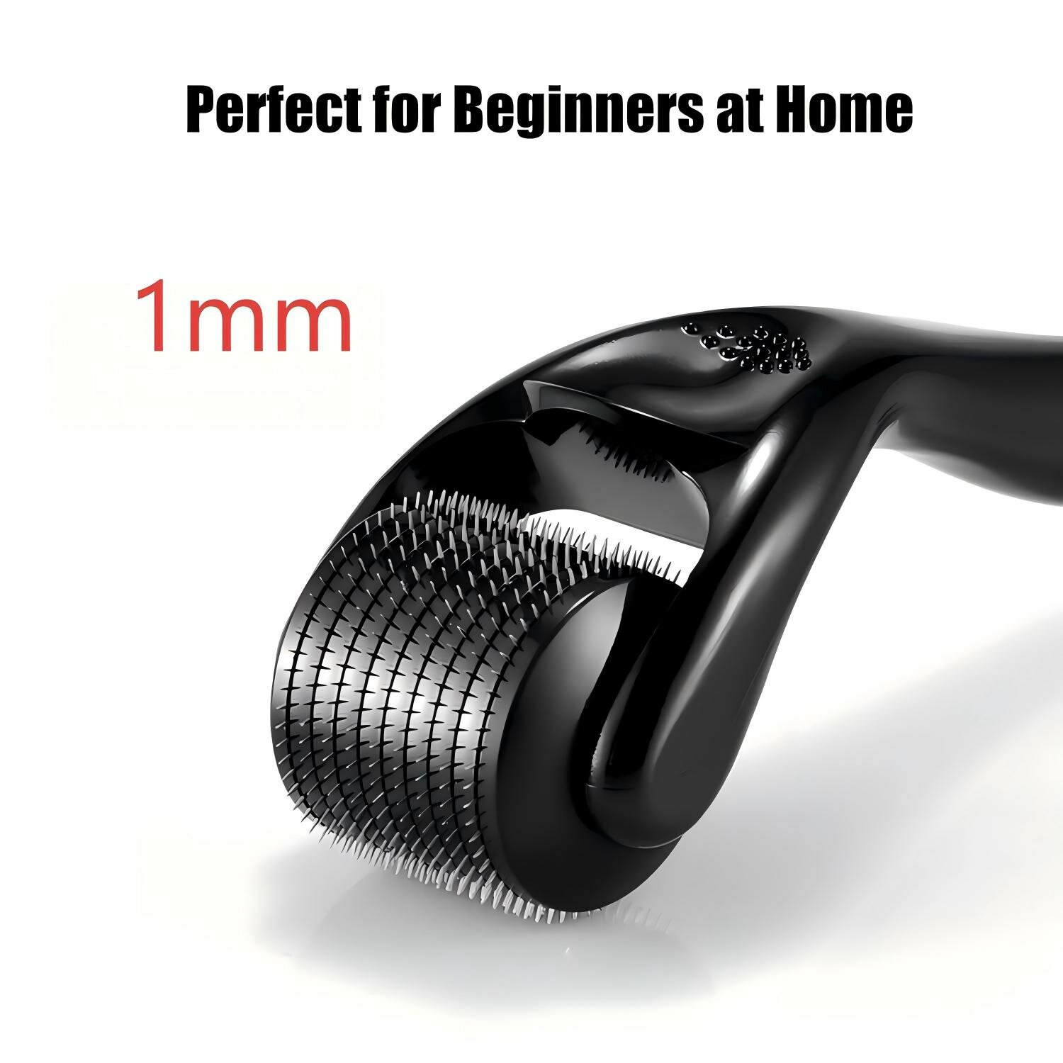 Домашний мезороллер (дермароллер) 540 игл по 1мм для бороды, волос, кожи лица и головы / Ролик массажный для мезотерапии / Роллер