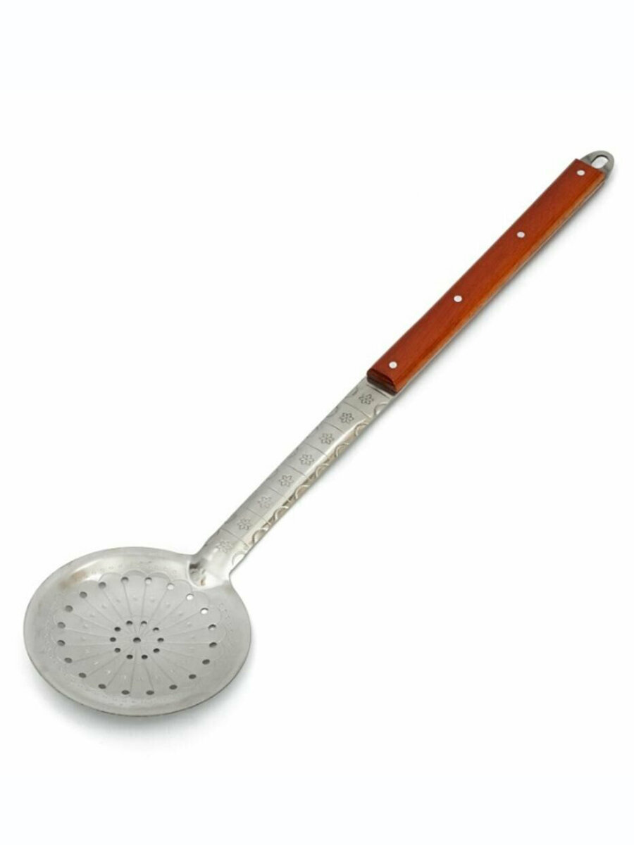 Шумовка R-SAUNA, нержавеющая сталь, деревянная ручка, длина 64 см