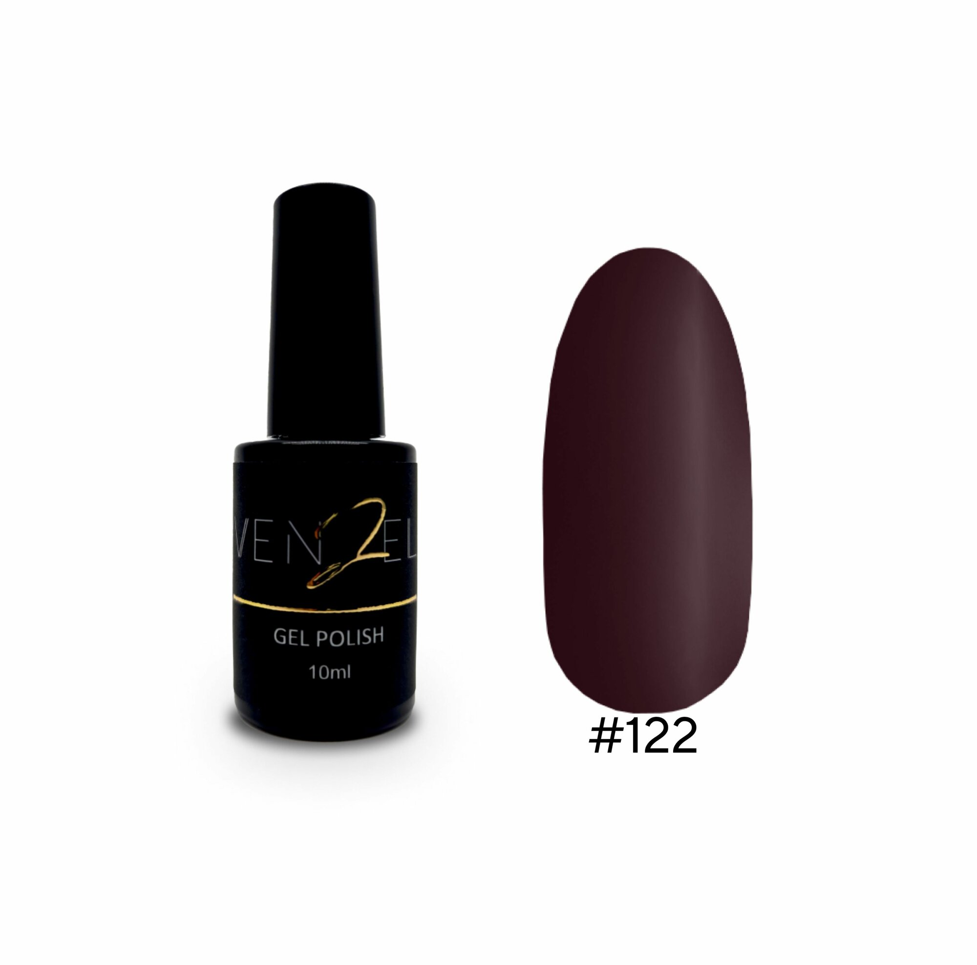 Venzel-122 буро- бордовый гель-лак для ногтей плотный 10ml